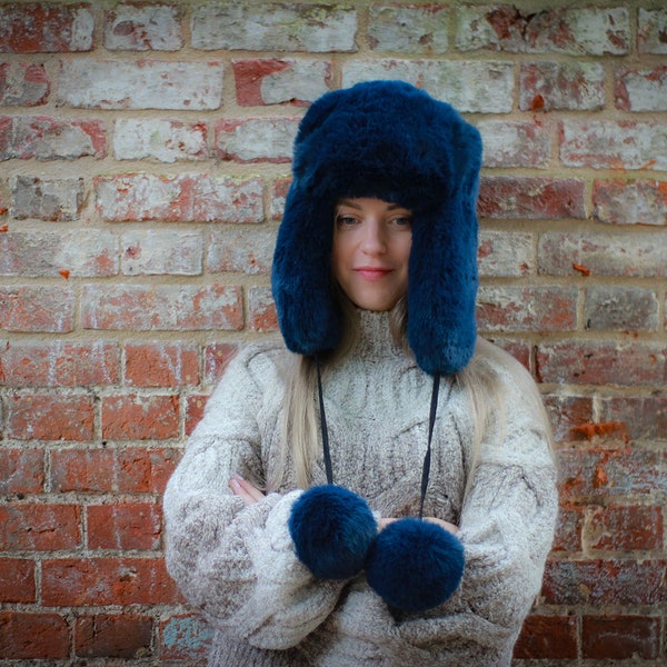 Oversize Fur Trapper - Etsy UK