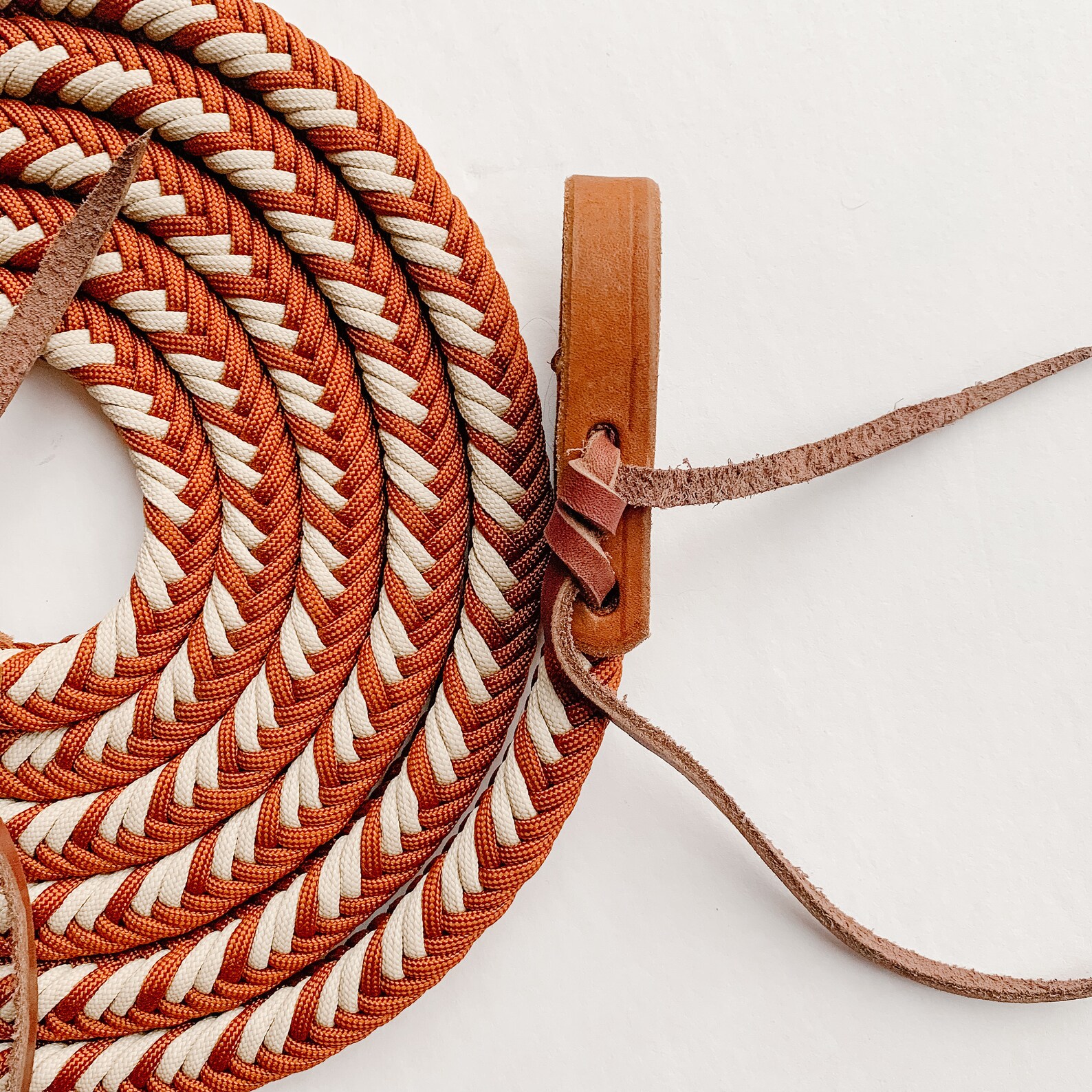 Paracord Loop Reins, 8 Ft. Length, Leather Water Tie End, Attaches to ...