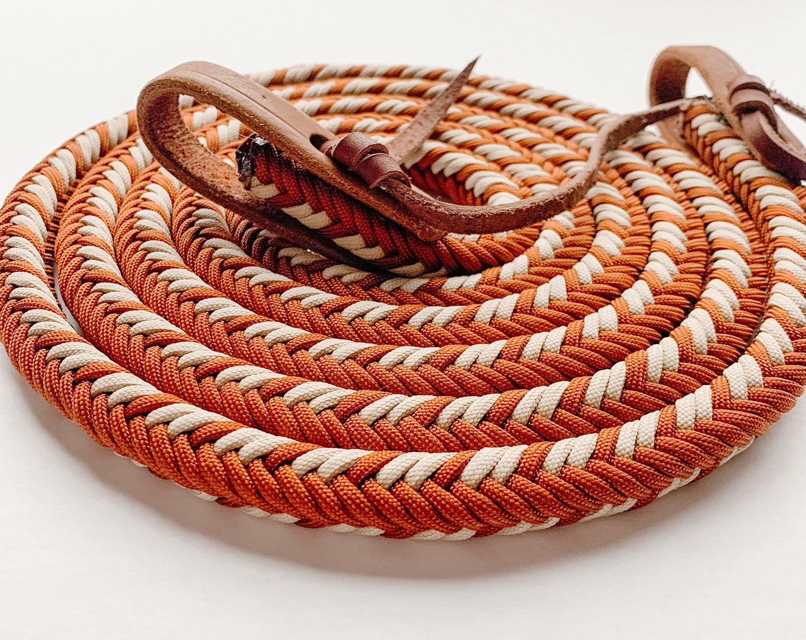 Paracord Loop Reins, 8 Ft. Length, Leather Water Tie End, Attaches to ...