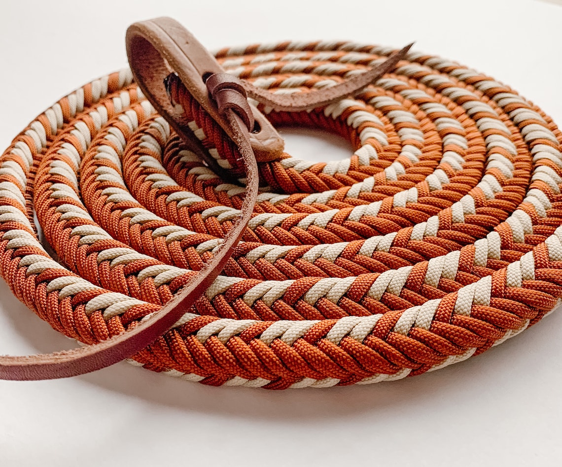 Paracord Loop Reins, 8 Ft. Length, Leather Water Tie End, Attaches to ...