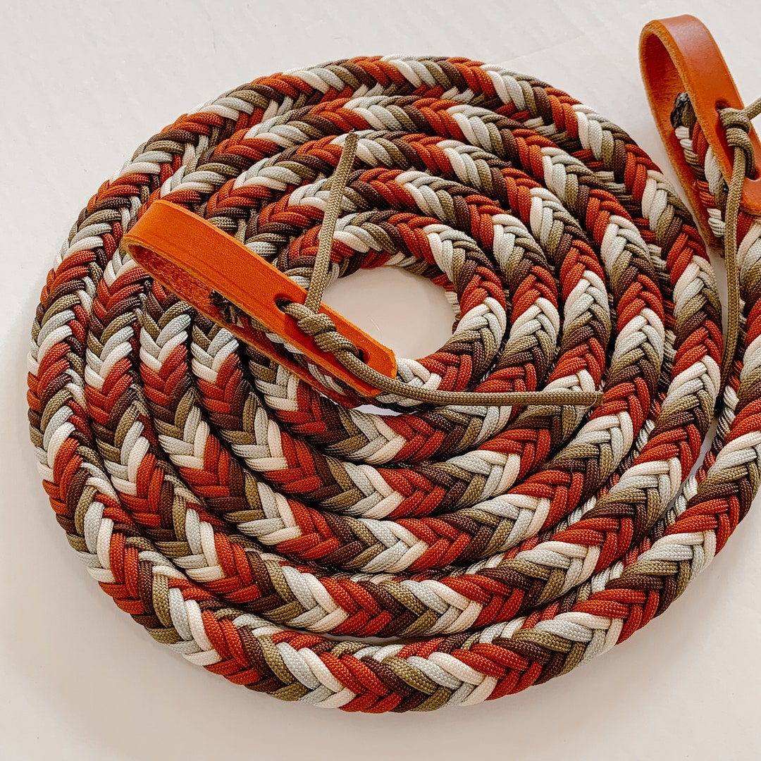 Paracord Loop Reins, 8 Ft. Length, Leather Water Tie End, Attaches to ...