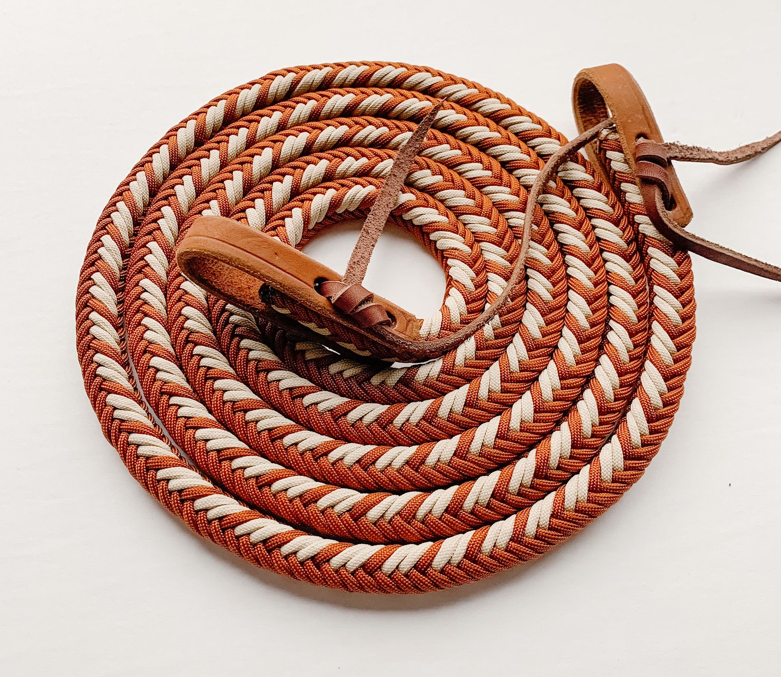Paracord Loop Reins, 8 Ft. Length, Leather Water Tie End, Attaches to ...