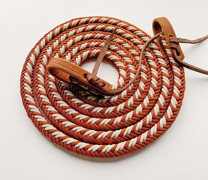Paracord Loop Reins, 8 Ft. Length, Leather Water Tie End, Attaches to ...