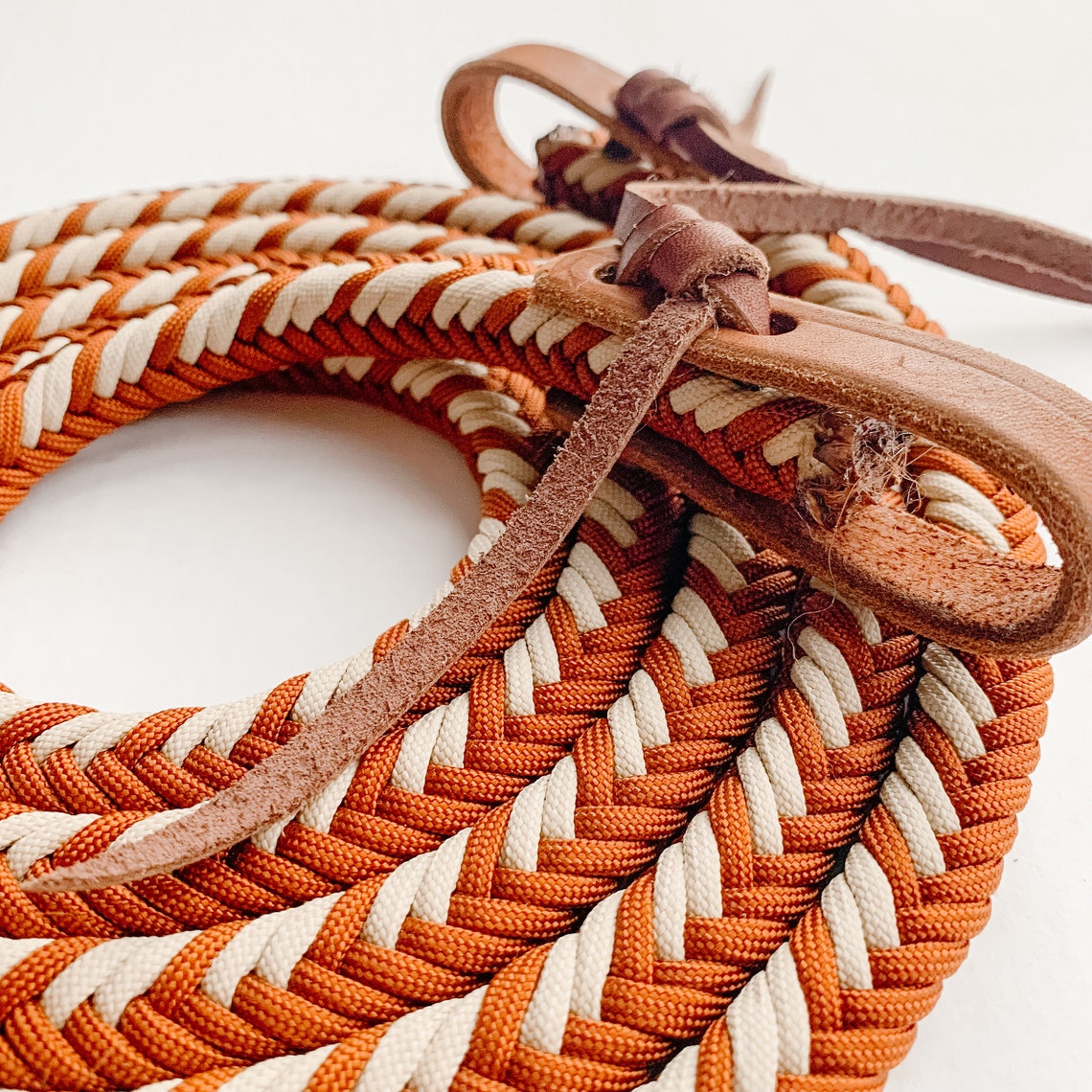 Paracord Loop Reins, 8 Ft. Length, Leather Water Tie End, Attaches to ...