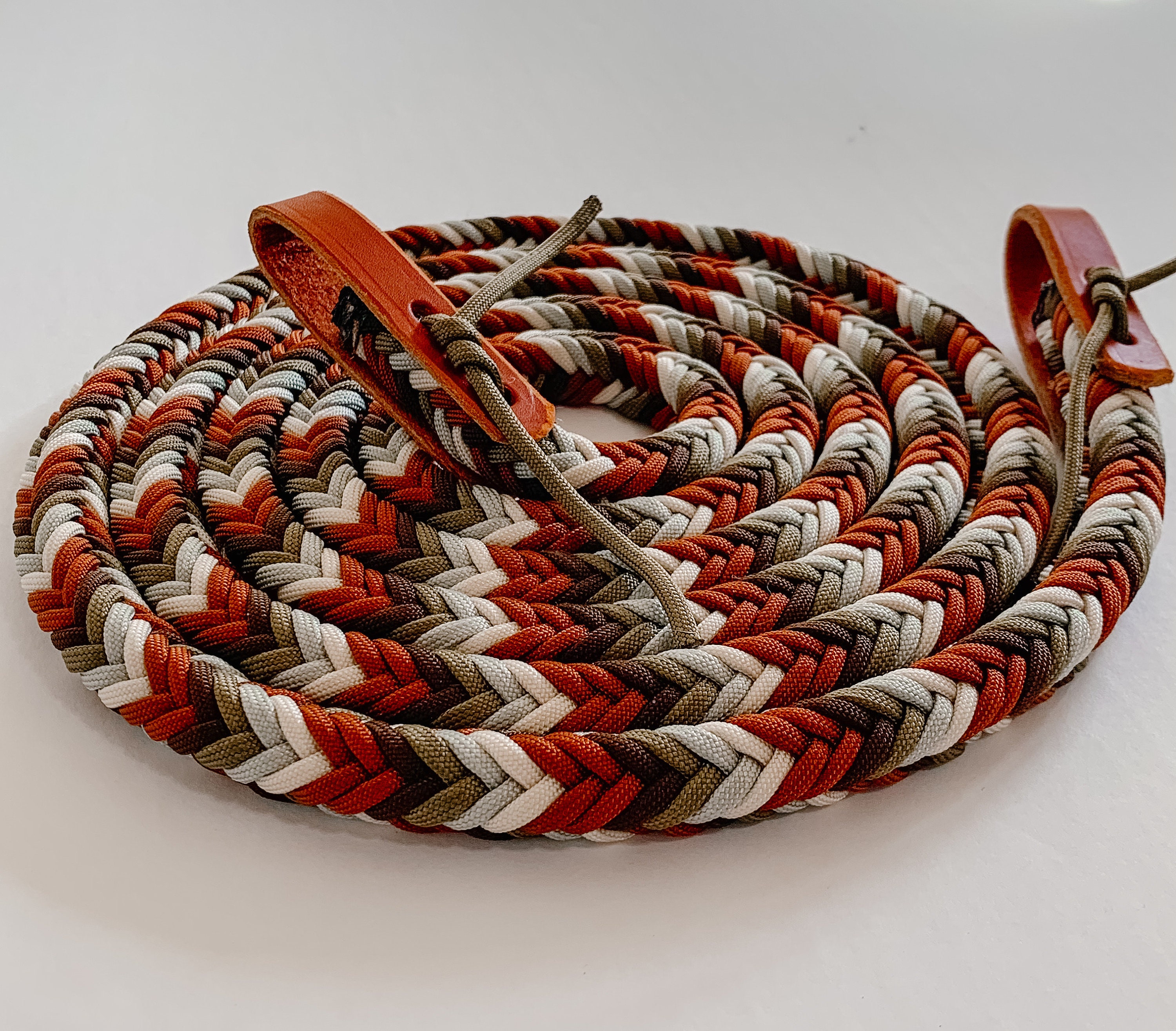 Paracord Loop Reins, 8 Ft. Length, Leather Water Tie End, Attaches to ...