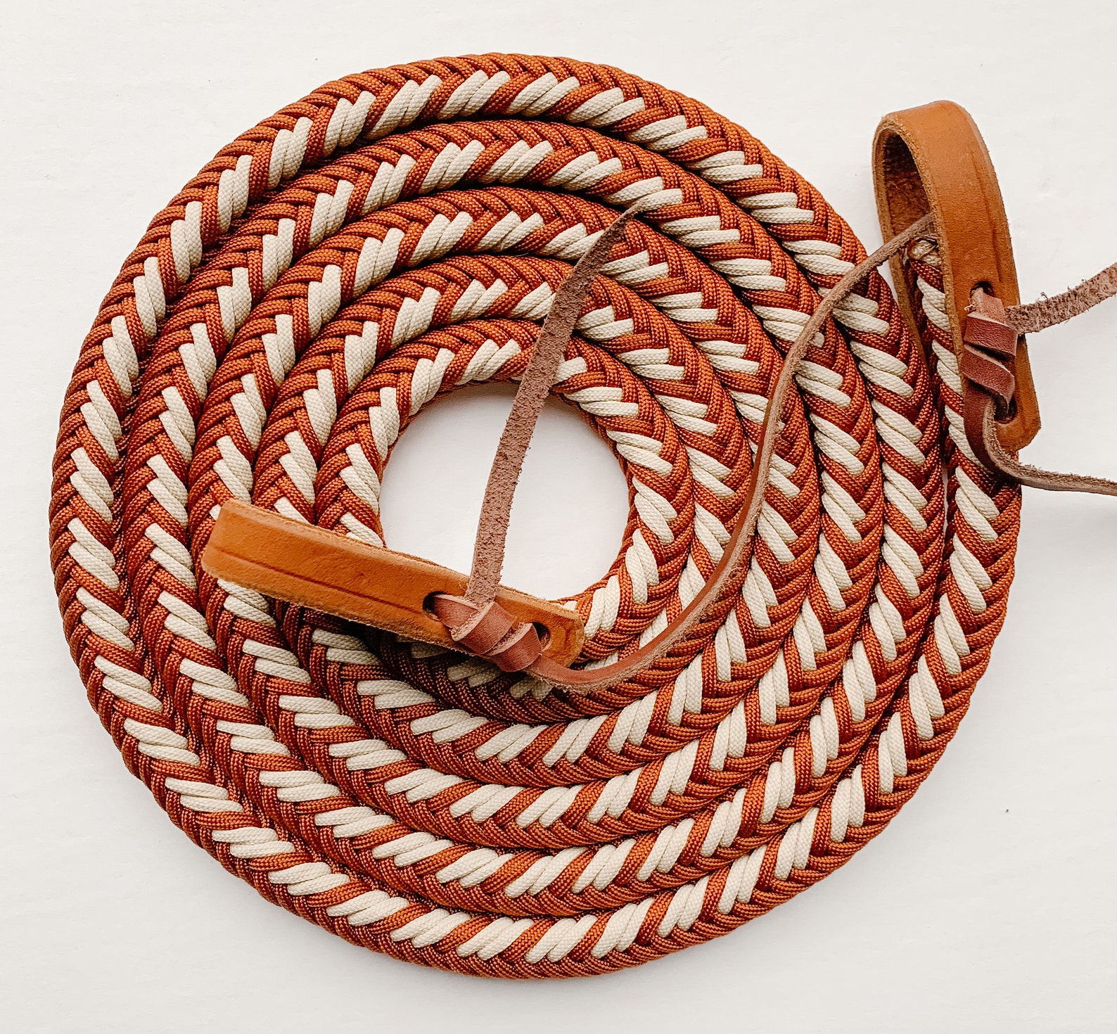 Paracord Loop Reins, 8 Ft. Length, Leather Water Tie End, Attaches to ...