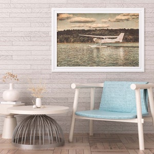 Airplane Photography, Seaplane on Water, Lake Landscape, Cottage Gift ...