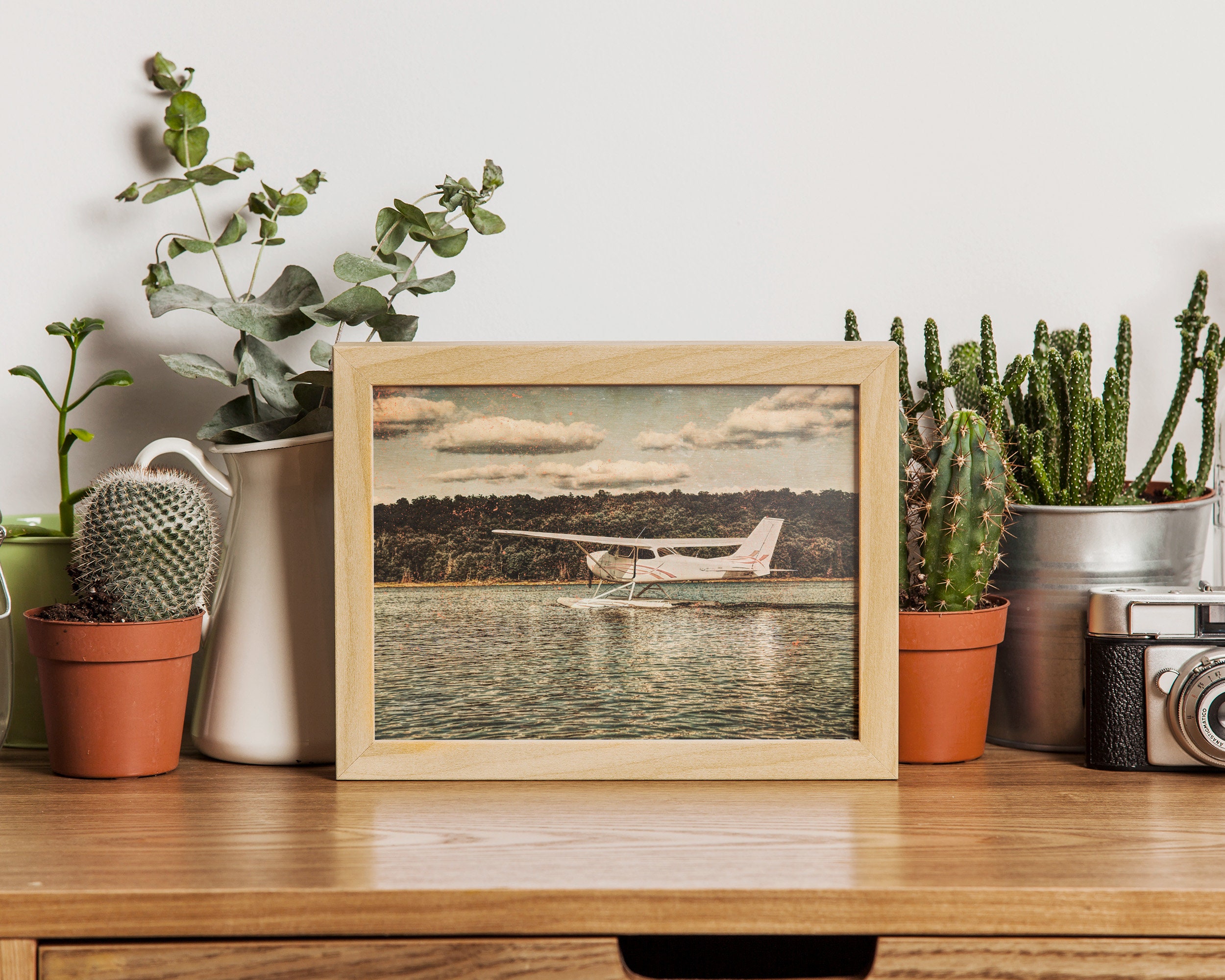 Airplane Photography, Seaplane on Water, Lake Landscape, Cottage Gift ...