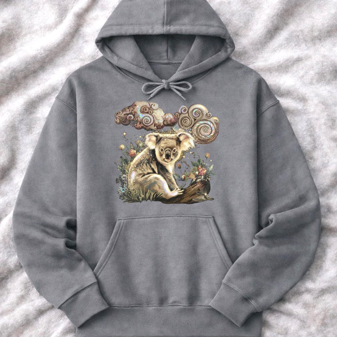 Koala Hoodie, Dreamy Forest Animal Sweatshirt, Whimsical Nature Hoodie ...