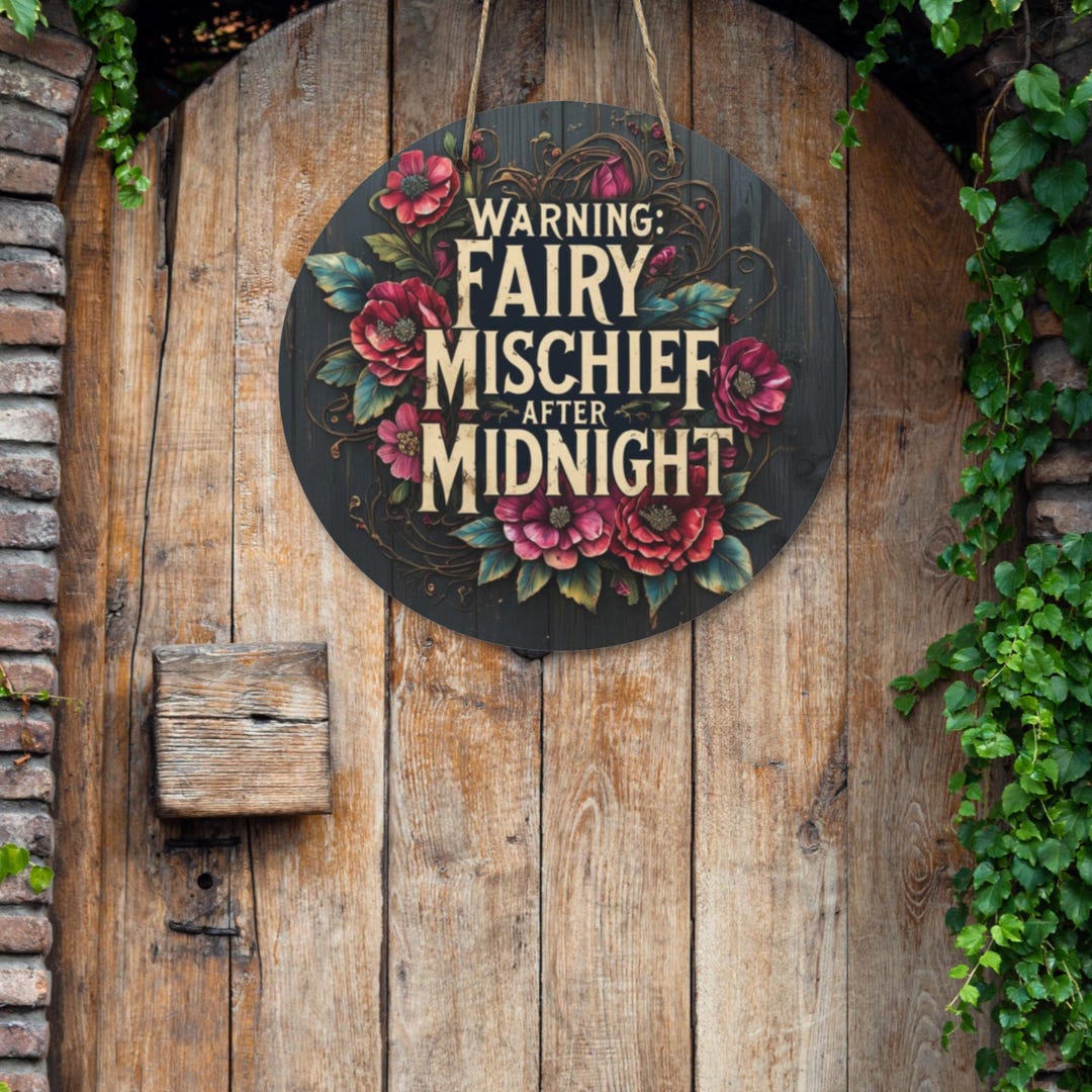Dark Fairycore Sign for Front Door or Garden: "fairy Mischief After ...