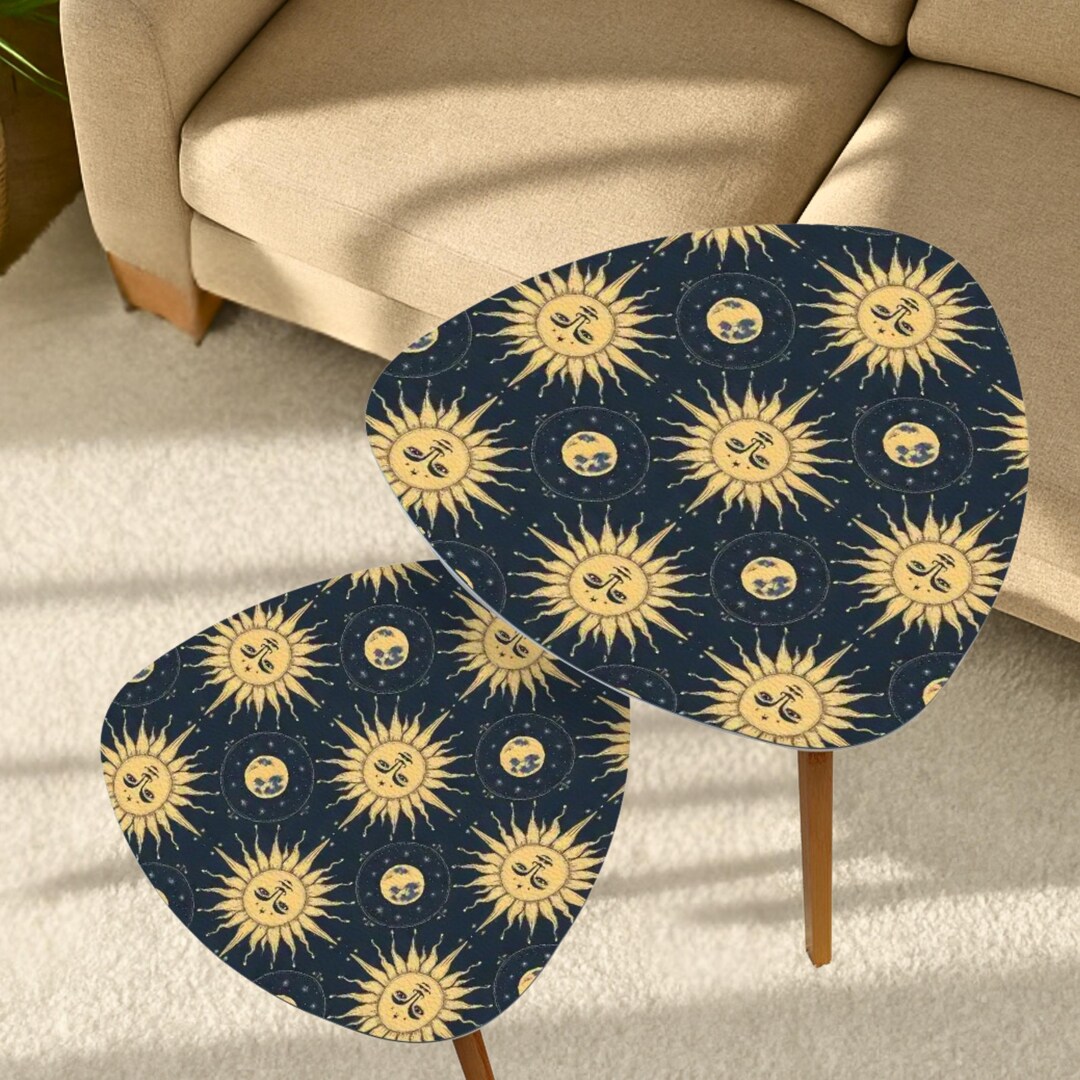 Tarot Sun Nesting Coffee Table Set – Celestial Boho Side Tables, Sun ...