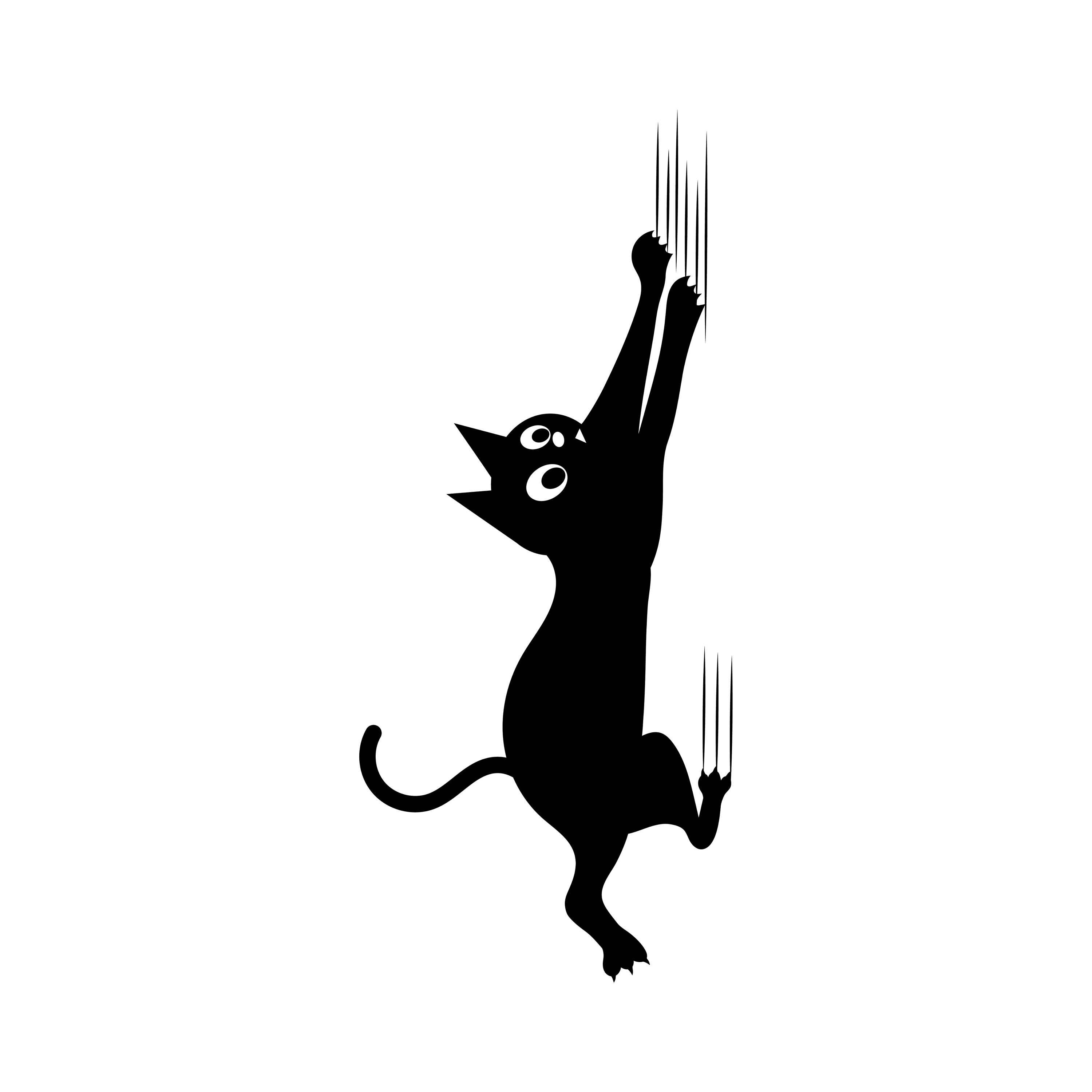 Cat Scratching the Wall Funny Cat Wall Scratching Instant Digital ...