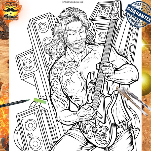 Rock and Roll Coloring Pages - Etsy