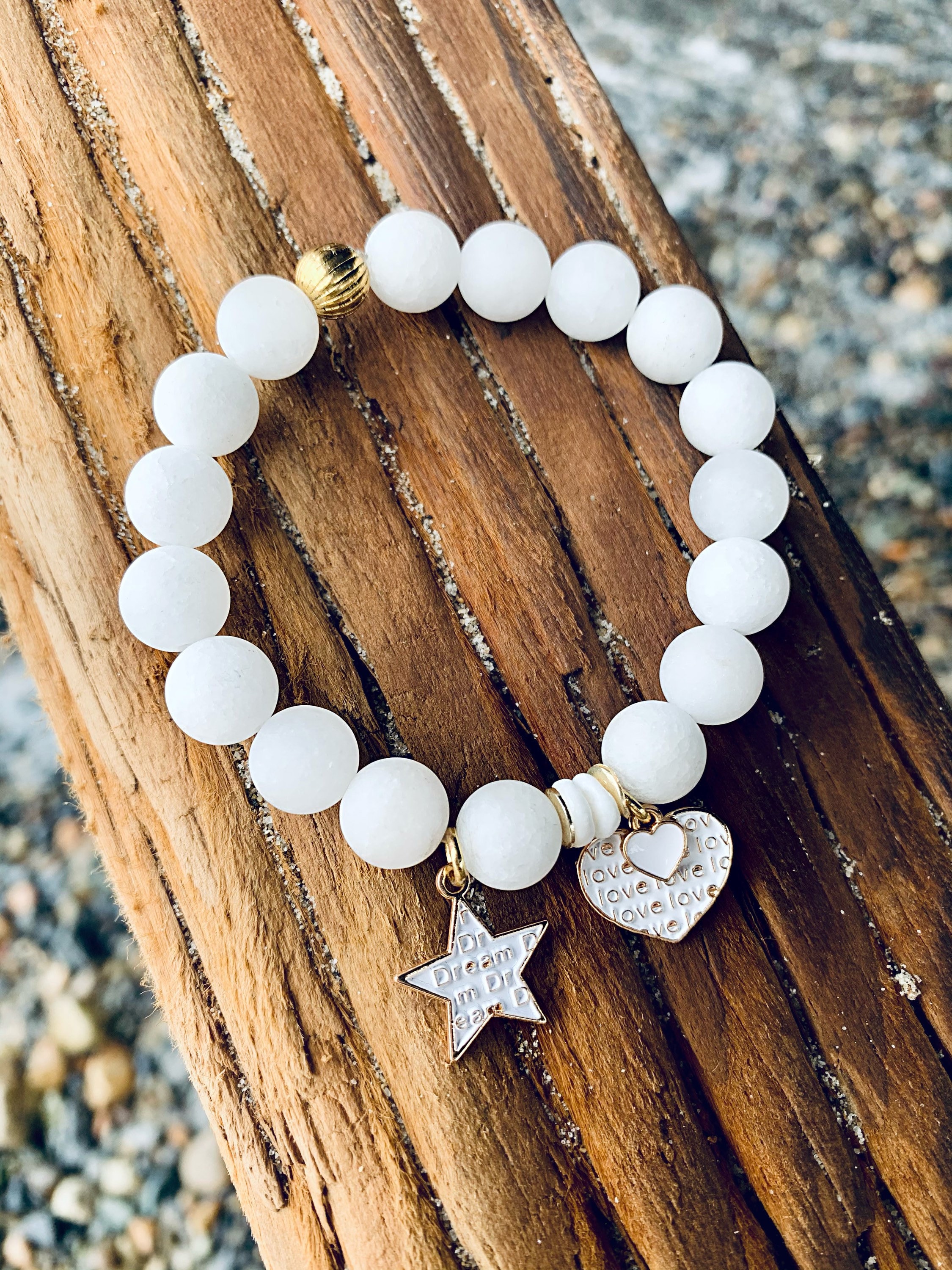 White Jade Beaded Bracelet Gemstone Bracelet Bracelet For Etsy