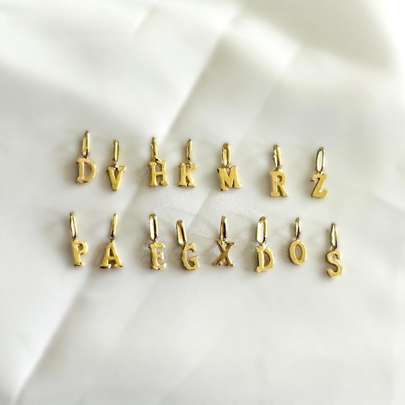 Letter Pendant, 10k Solid Gold, Letter Pendant, Mini Letter, Letter ...