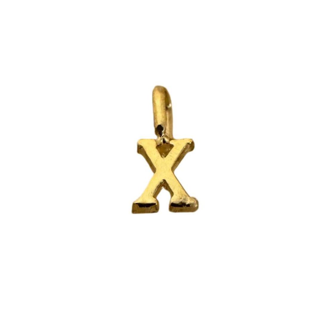 X Pendant, Letter Pendant, 10k Solid Gold, Sterling Silver, Mini Letter ...