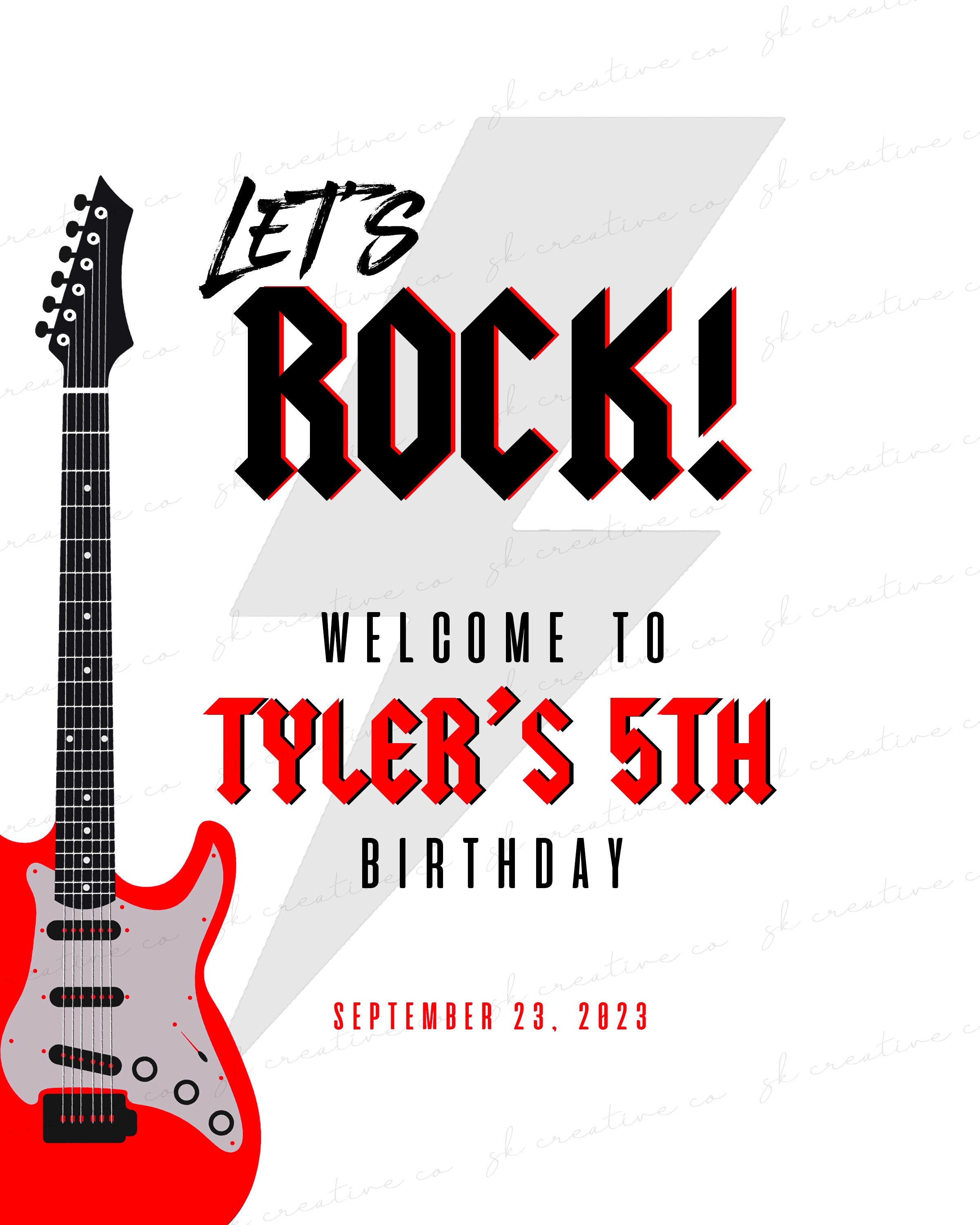 Ll EDITABLE Ll ROCK-N-ROLL Welcome Sign - Etsy