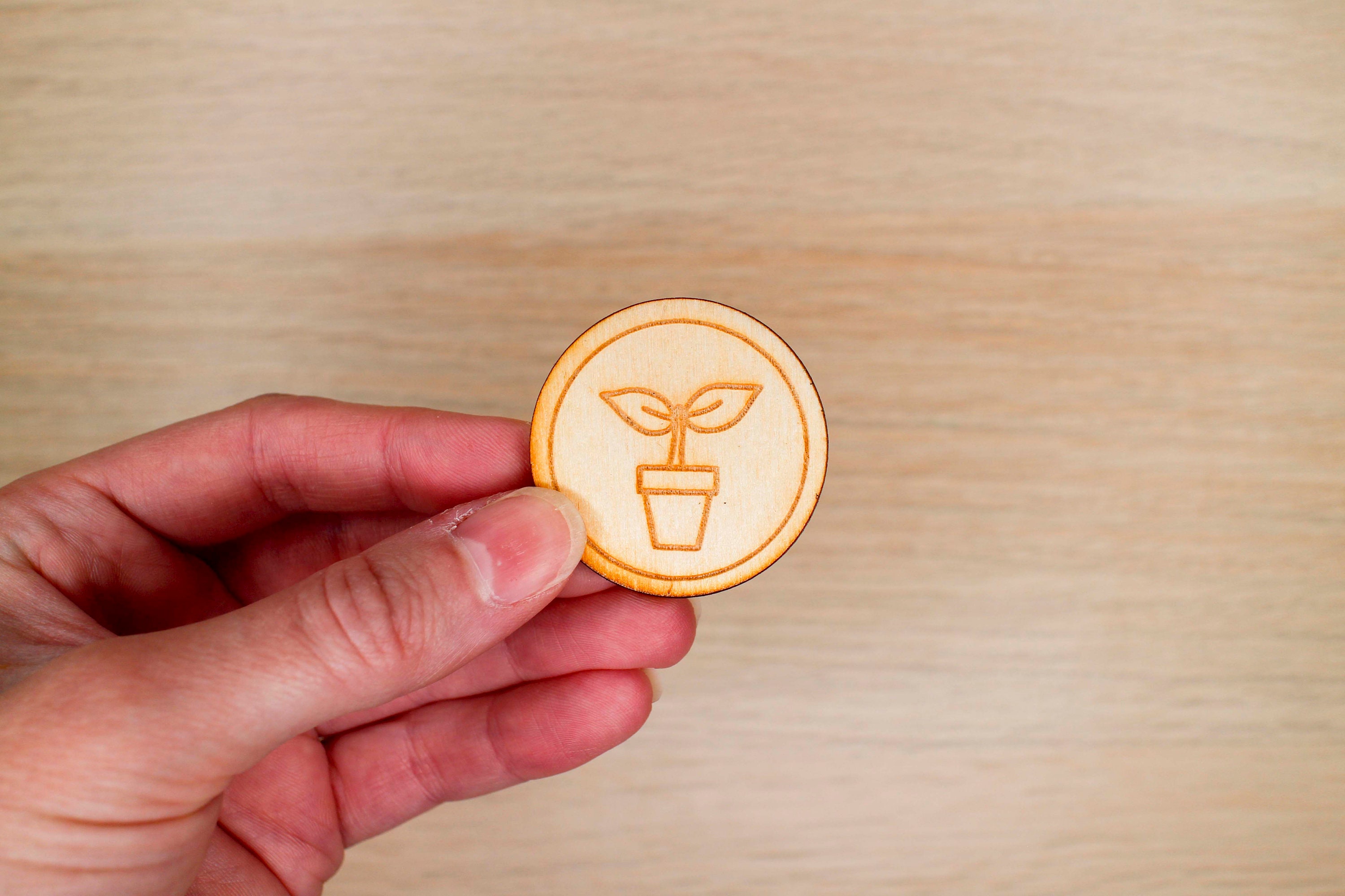 Handmade Plant Sprout Leaf Wooden Pin Hand Crafted Wooden | Etsy