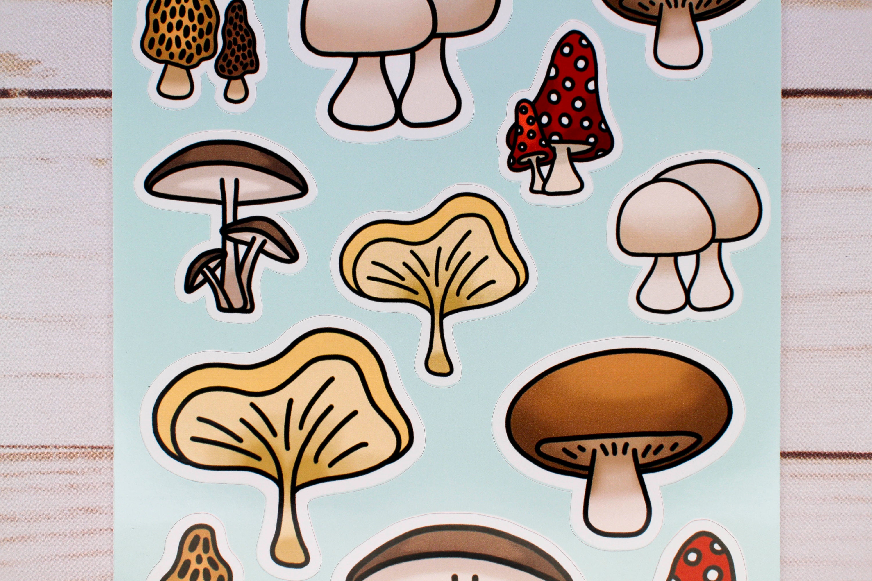 Pegatinas de hongos Pegatinas de planificador Hoja de - Etsy España