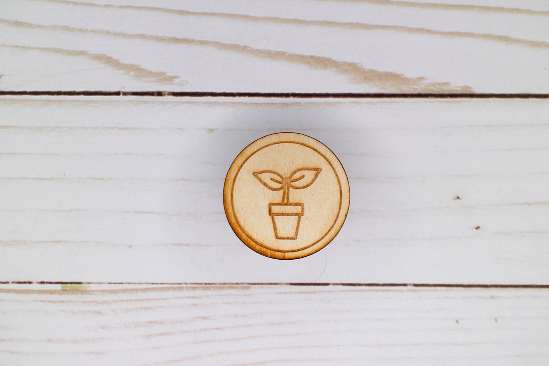 Handmade Plant Sprout Leaf Wooden Pin, Hand Crafted Wooden Pin, Wooden ...