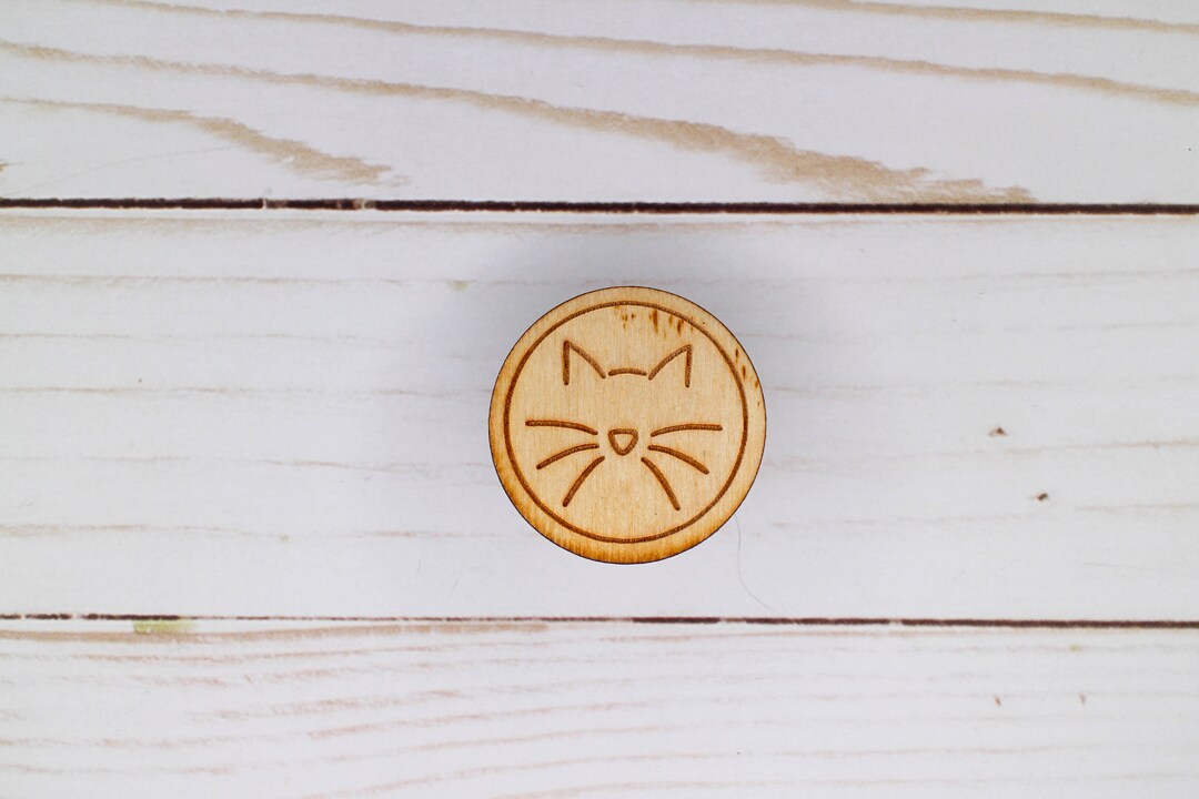 Handmade Cat Face Wooden Pin Hand Created Wooden Pin Wooden - Etsy