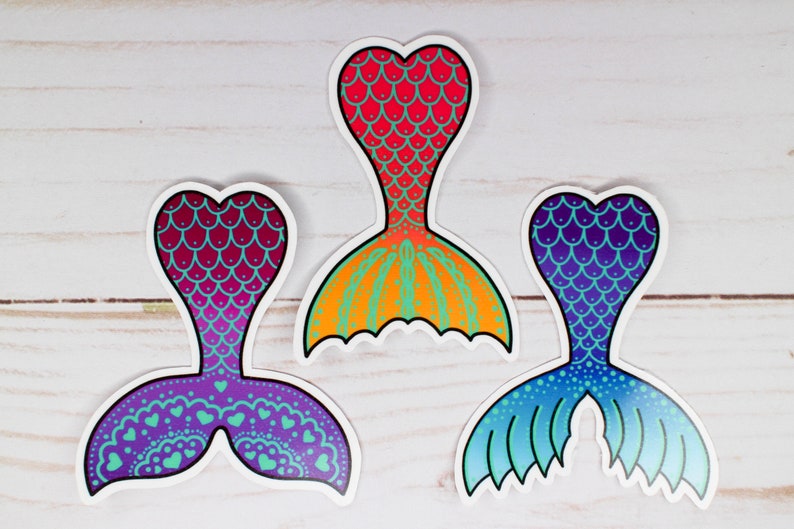 Mermaid Sticker Pack. Mermaid Tail Stickers. Handmade - Etsy