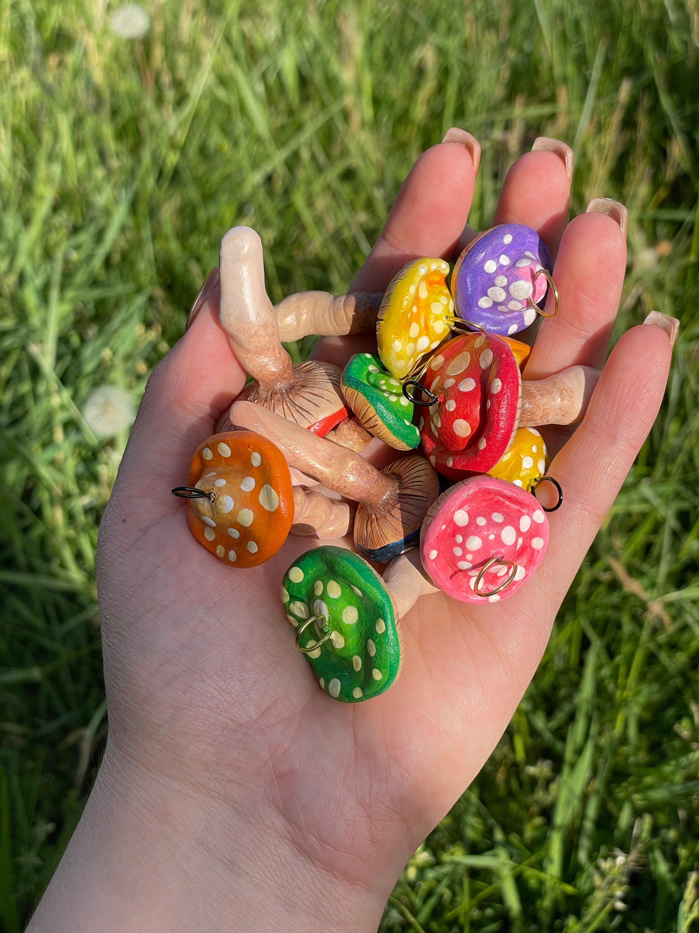 Hand-painted Clay Mushroom - Etsy