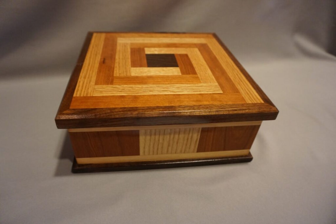 Inlaid Square Wood Box - Etsy