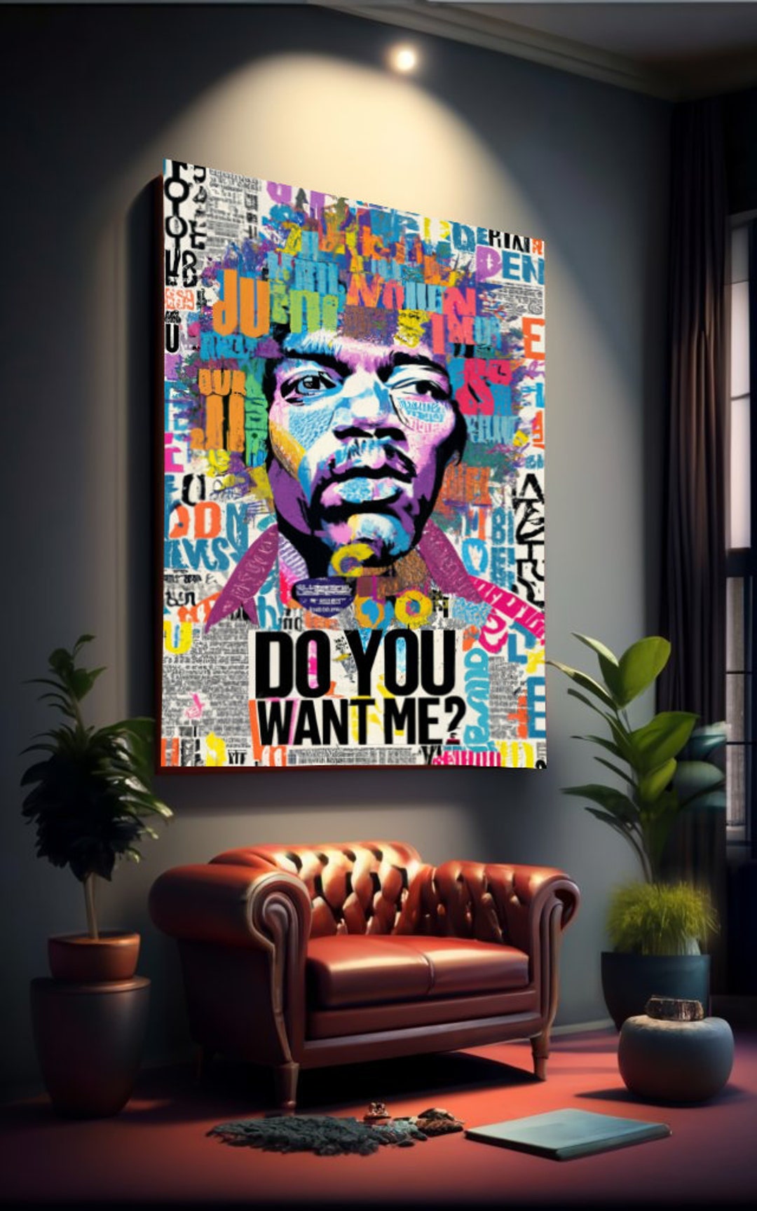 Jimi Hendrix Inspired Digital Art Print, Iconic 1960s Rock Legend. - Etsy