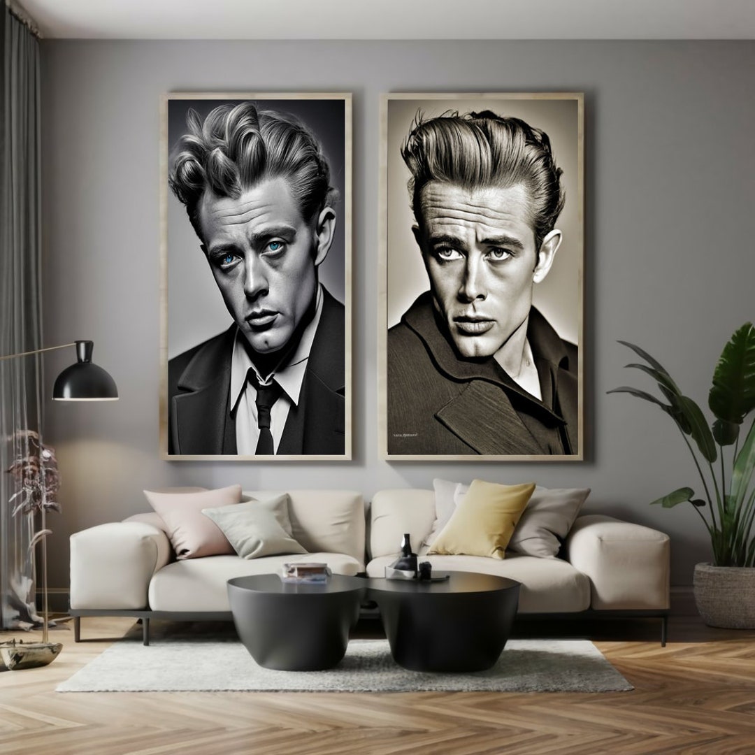 Rebel Icon: James Dean Set of 4 Digital Art Prints, 4 Unique Images of ...