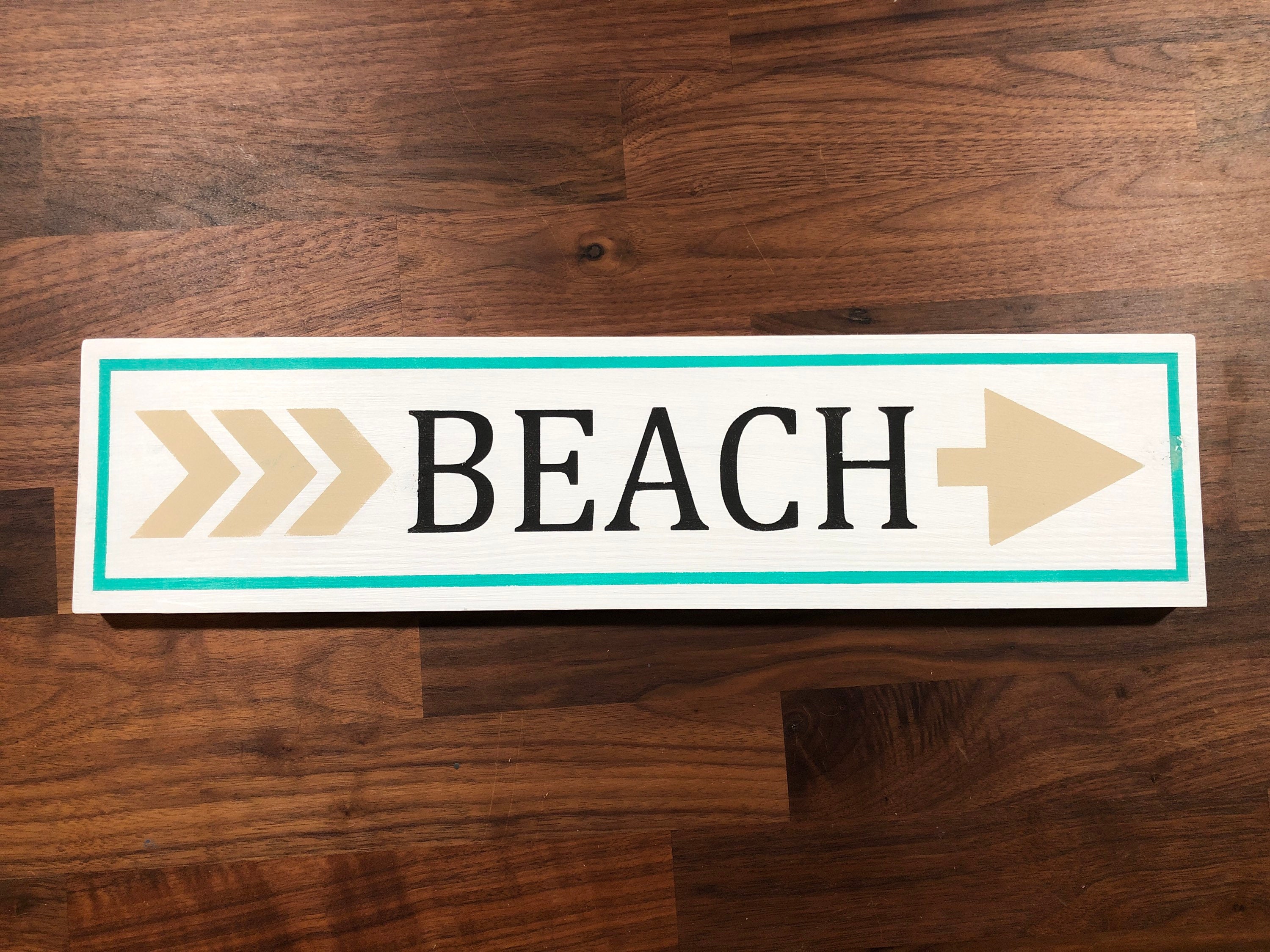 Beach With Arrow Sign This Way to the Beach Sign Ocean Decor - Etsy