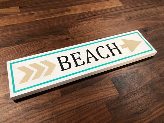 Beach with arrow sign this way to the beach sign ocean decor | Etsy