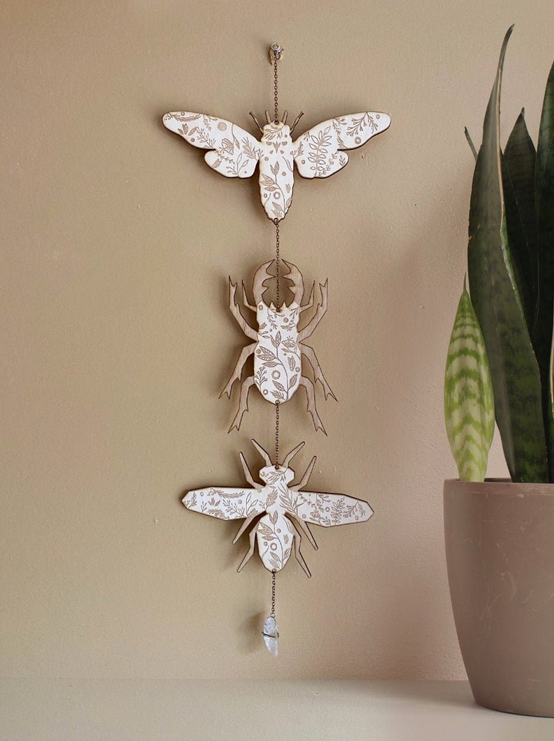 Insect Garland Bug Wall Hanging Wooden Insect Home Decor - Etsy