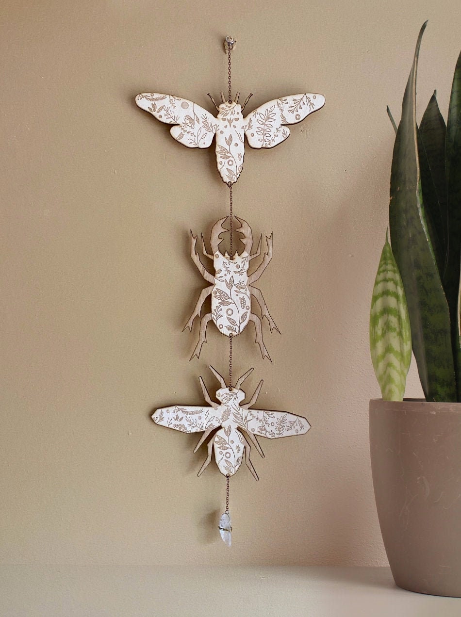 Insect Garland Bug Wall Hanging Wooden Insect Home Decor - Etsy