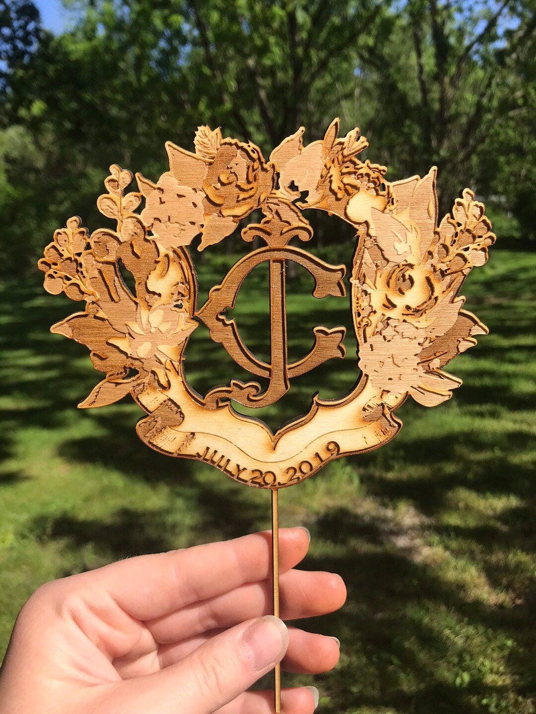 Custom Wood LOGO Cake Topper, Rustic Wedding Decor, Laser Cut Wedding ...