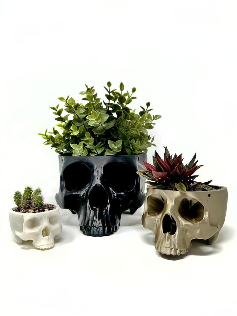 Hanging Skull Planter: 3D Printed Spooky Halloween Decor - Etsy
