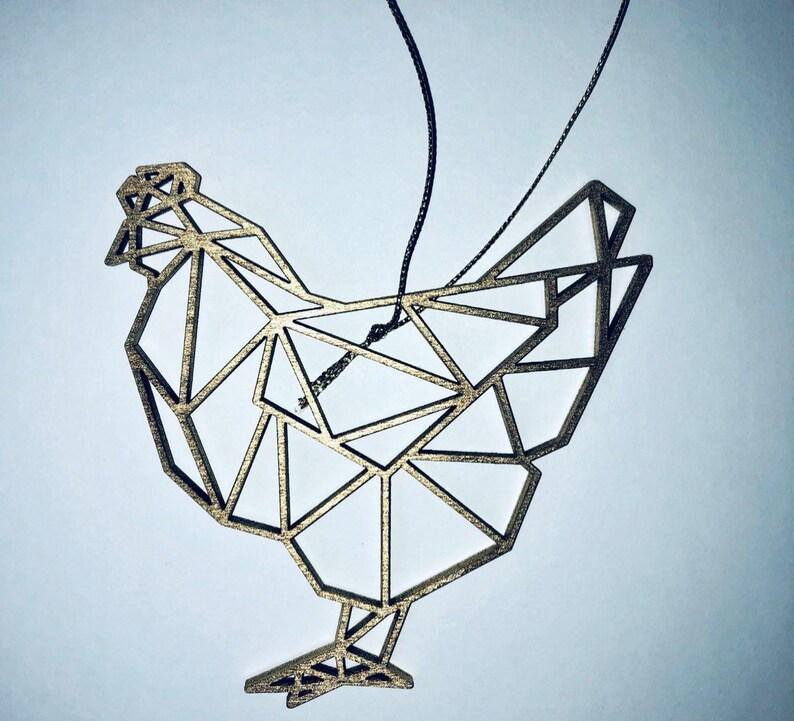 Geometric Chicken Ornament Animal Christmas Decor Holiday - Etsy