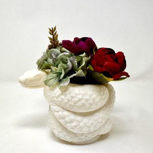 Snake Vase, 3D Printed Cobra Pot, Snake Flower Planter, Halloween Decor ...