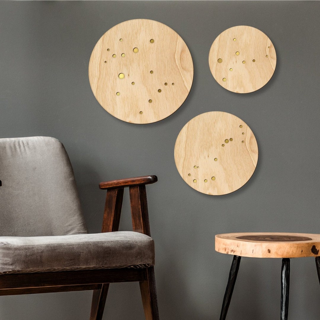 Zodiac Wall Hanging, Natural and Gold, Astrology Signs, Zodiac Gifts ...