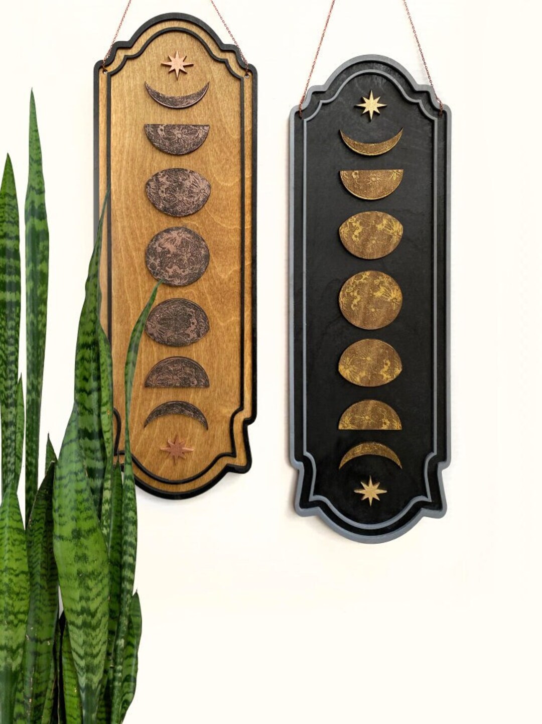 Phases of the Moon Wall Hanging, Lunar Wall Hanging, Wooden Moon Home ...