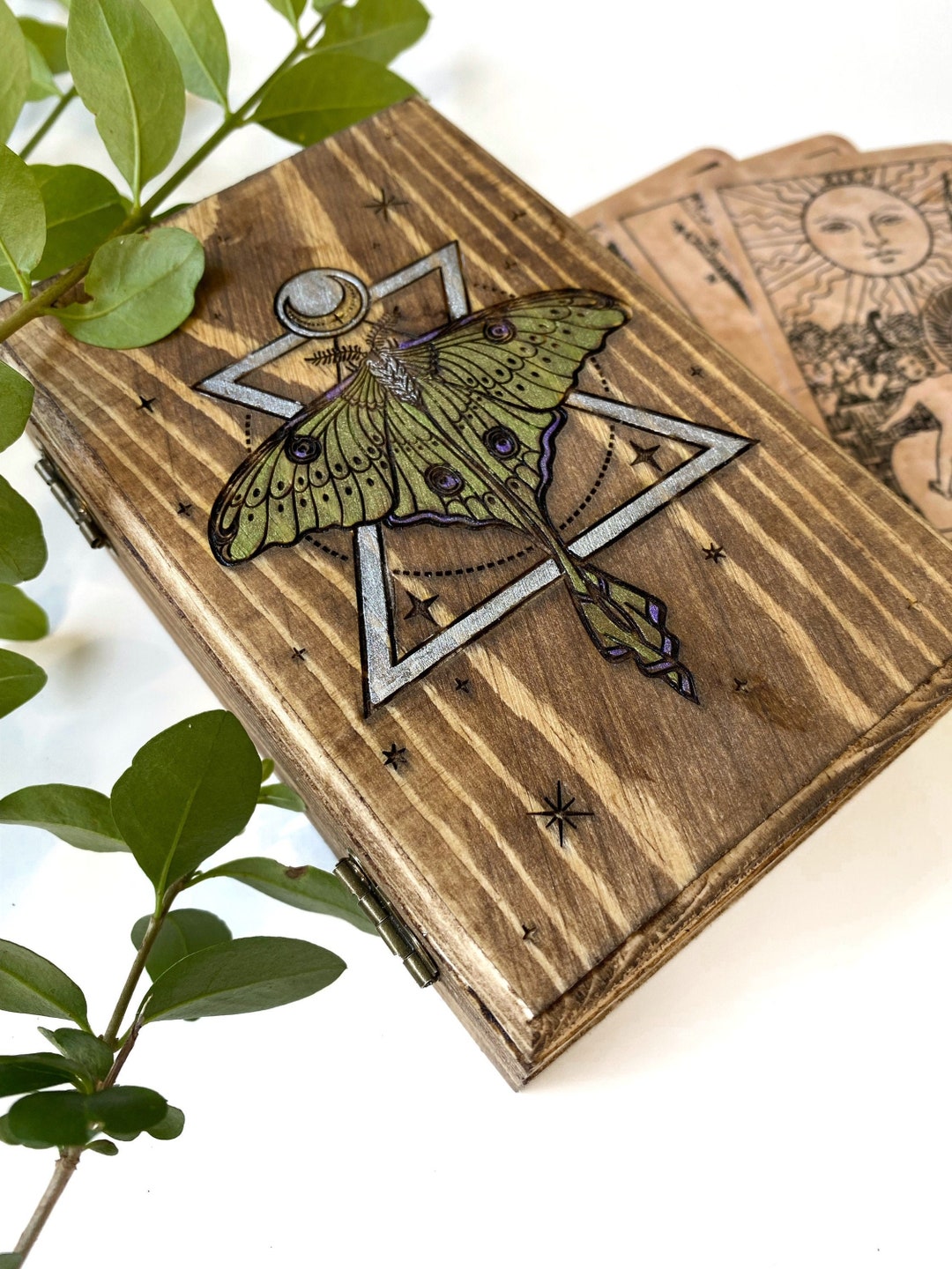 Luna Moth Tarot Box Moth Jewelry Box Celestial Stash Box - Etsy