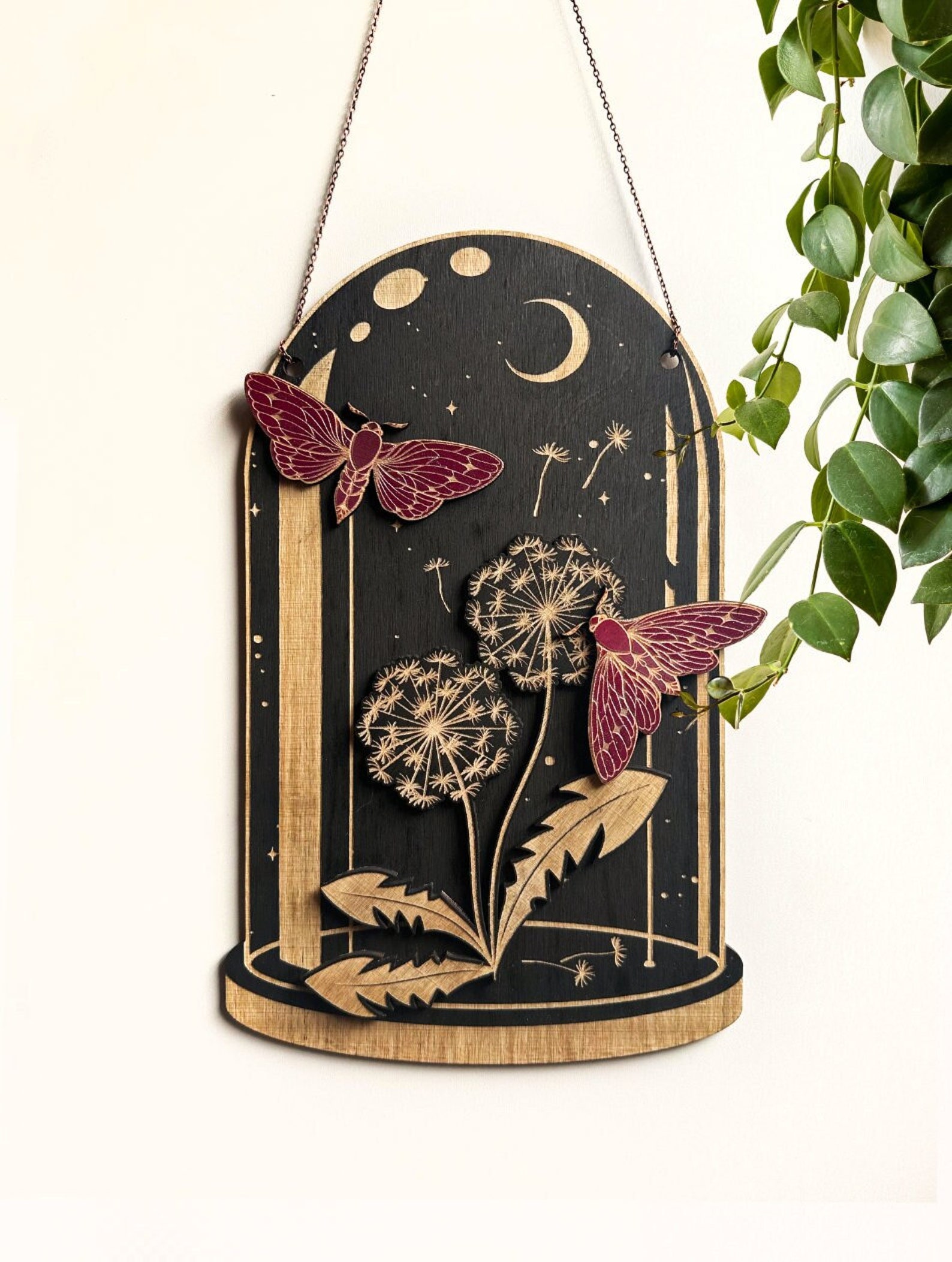 Dandelion Moth Dome, Curiosities Dome, Faux Insect Taxidermy, Oddities ...