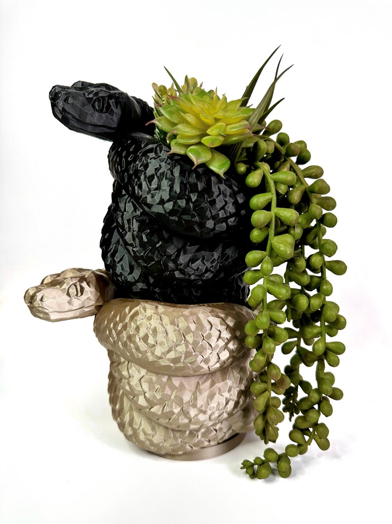 3D Printed Snake Vase: Cobra Flower Planter, Halloween Decor - Etsy