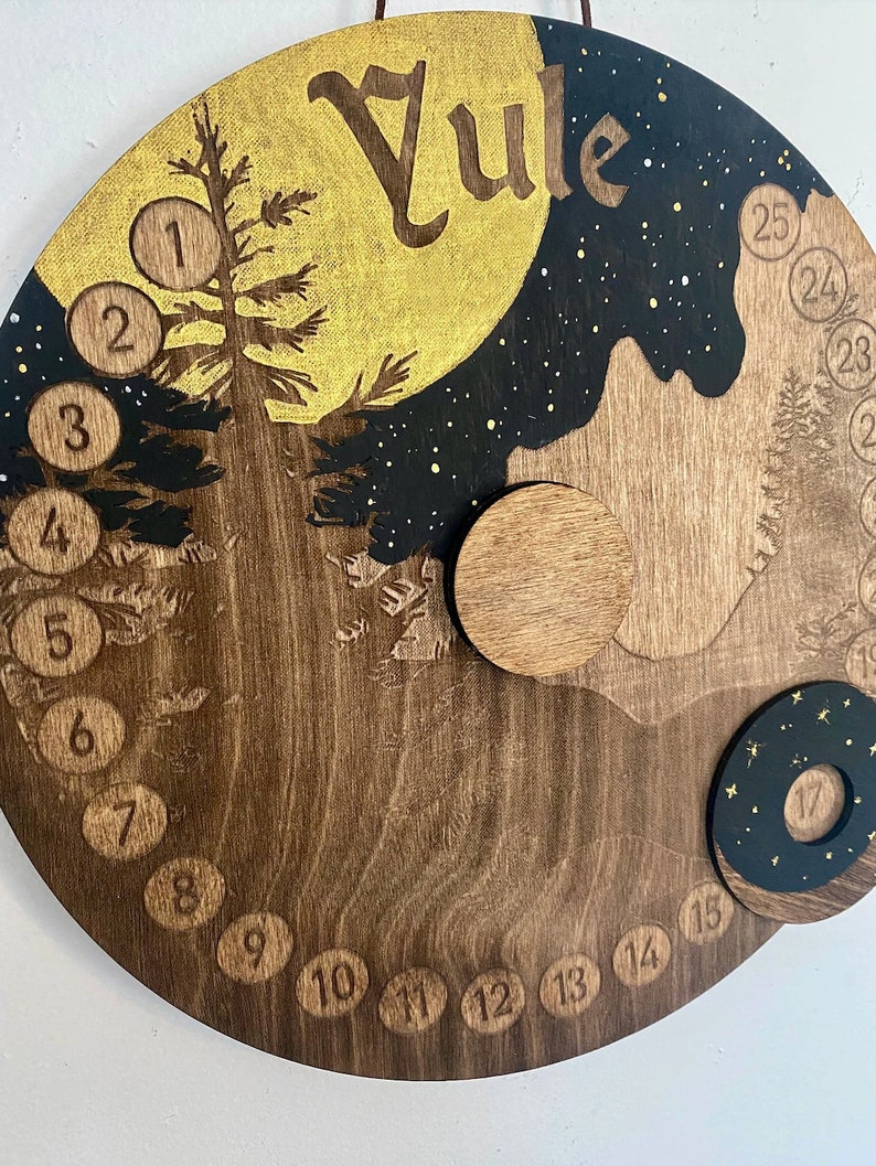 Yule Advent Calendar: Wooden Winter Solstice Countdown - Etsy