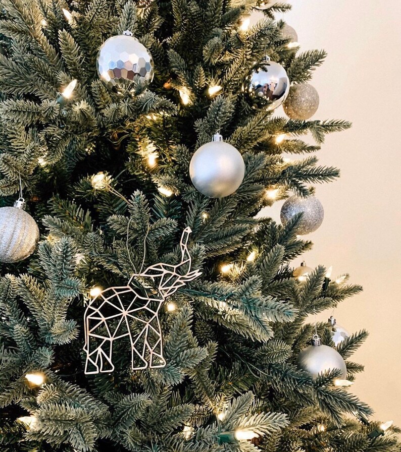 Geometric Elephant Ornament Animal Christmas Decor Holiday - Etsy