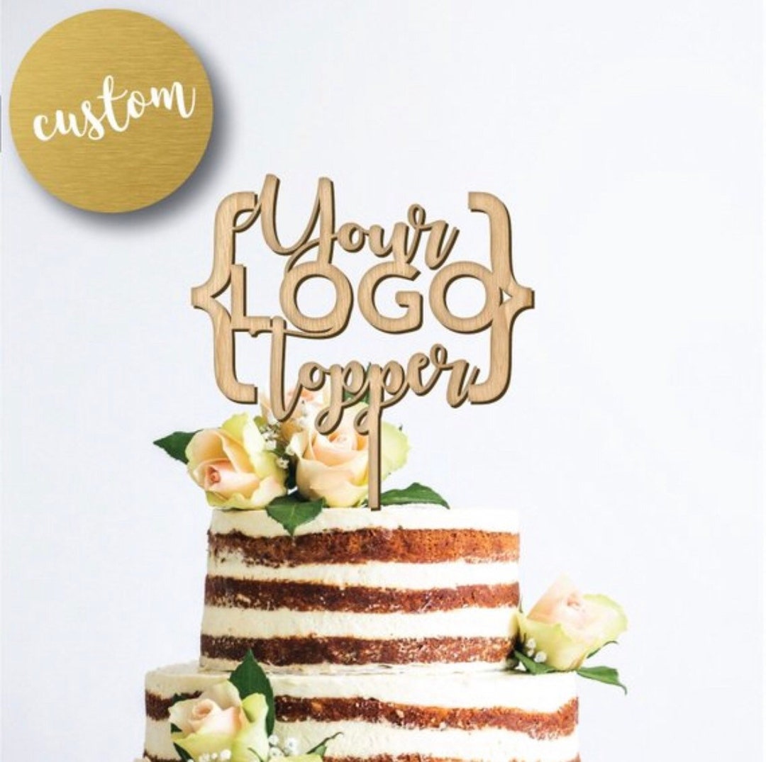 Custom Wood Logo Cake Topper: Rustic Wedding Decor - Etsy