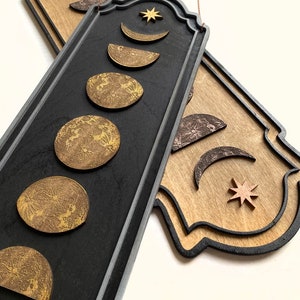 Phases of the Moon Wall Hanging, Lunar Wall Hanging, Wooden Moon Home ...