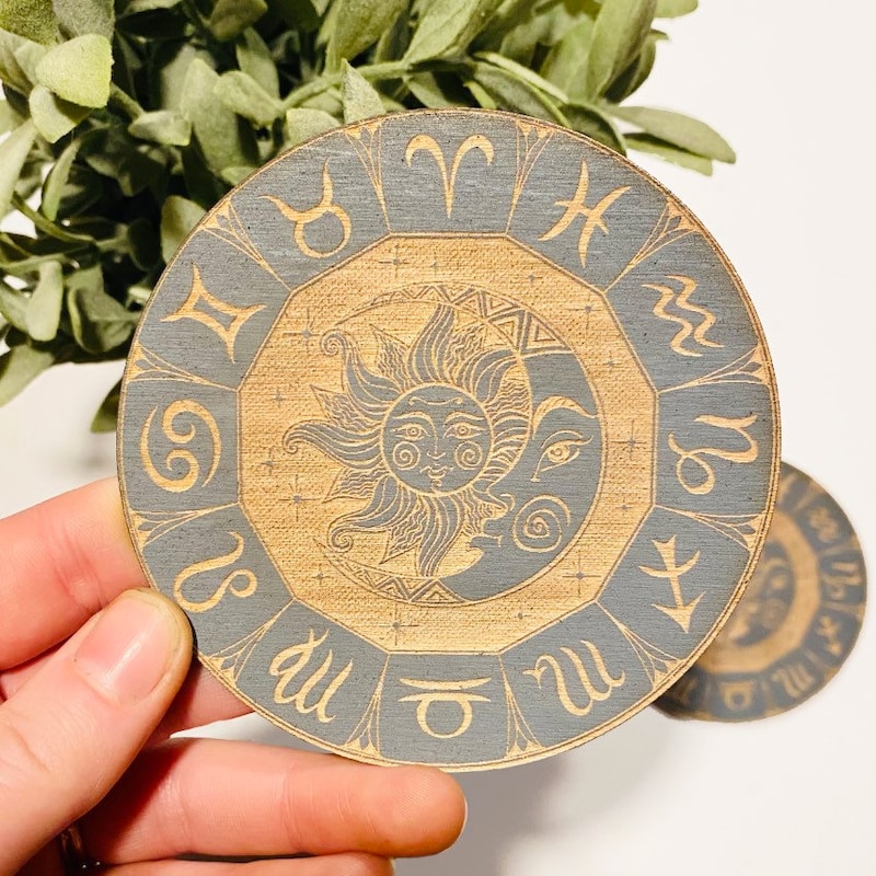 Zodiac Coaster - Etsy
