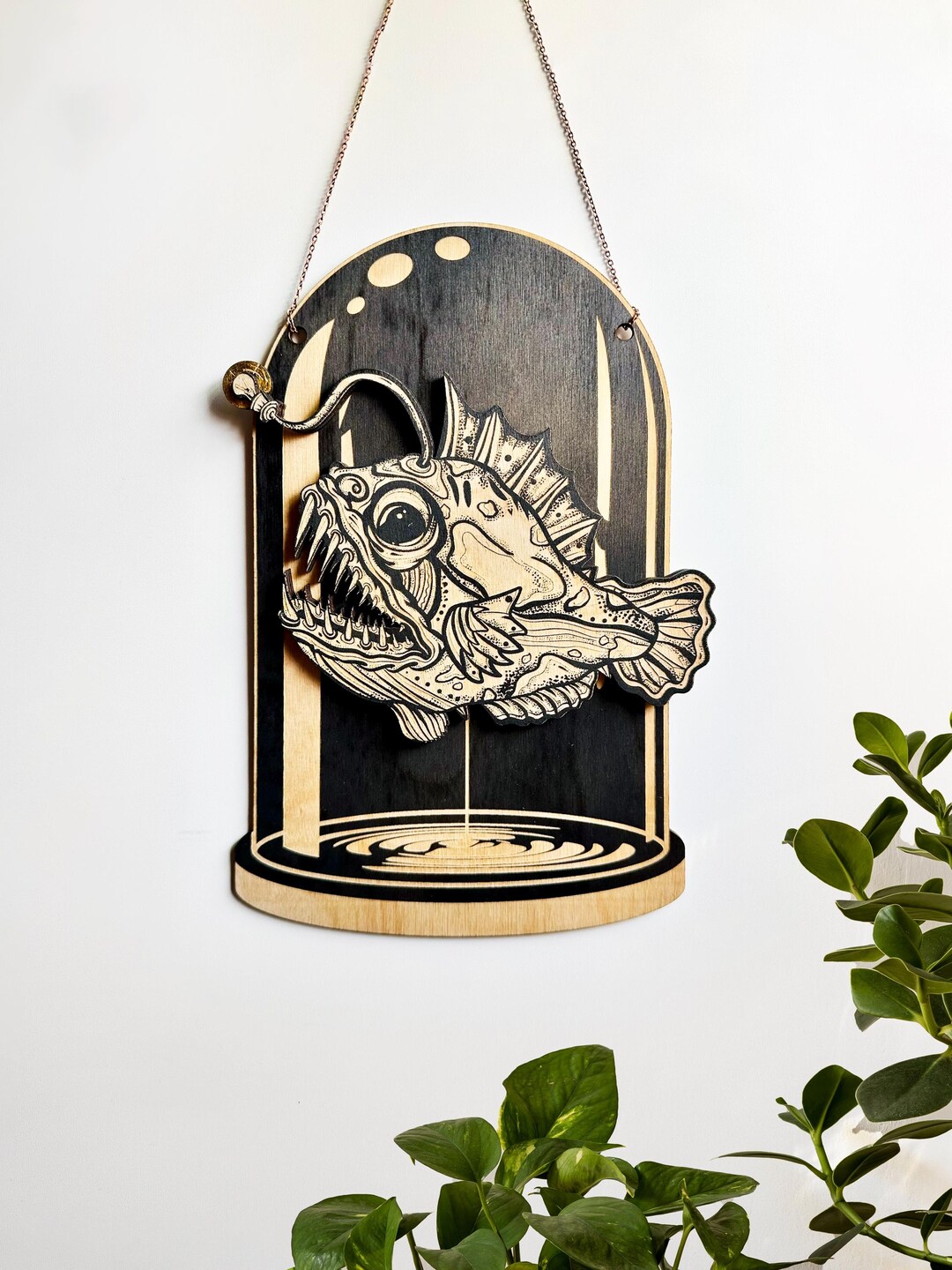 Anglerfish Dome, Curiosities Dome, Faux Taxidermy, Oddities Home Decor ...