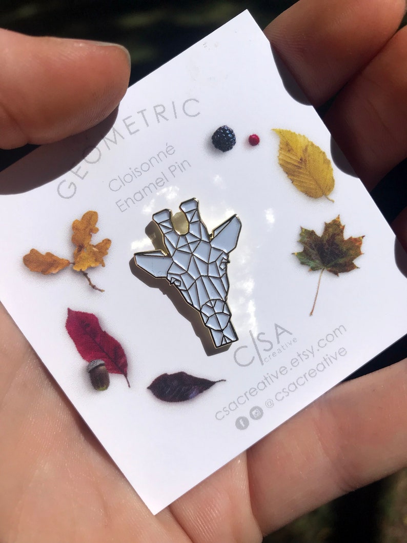 Geometric Giraffe Enamel Pin Gold Metallic Pin | Etsy